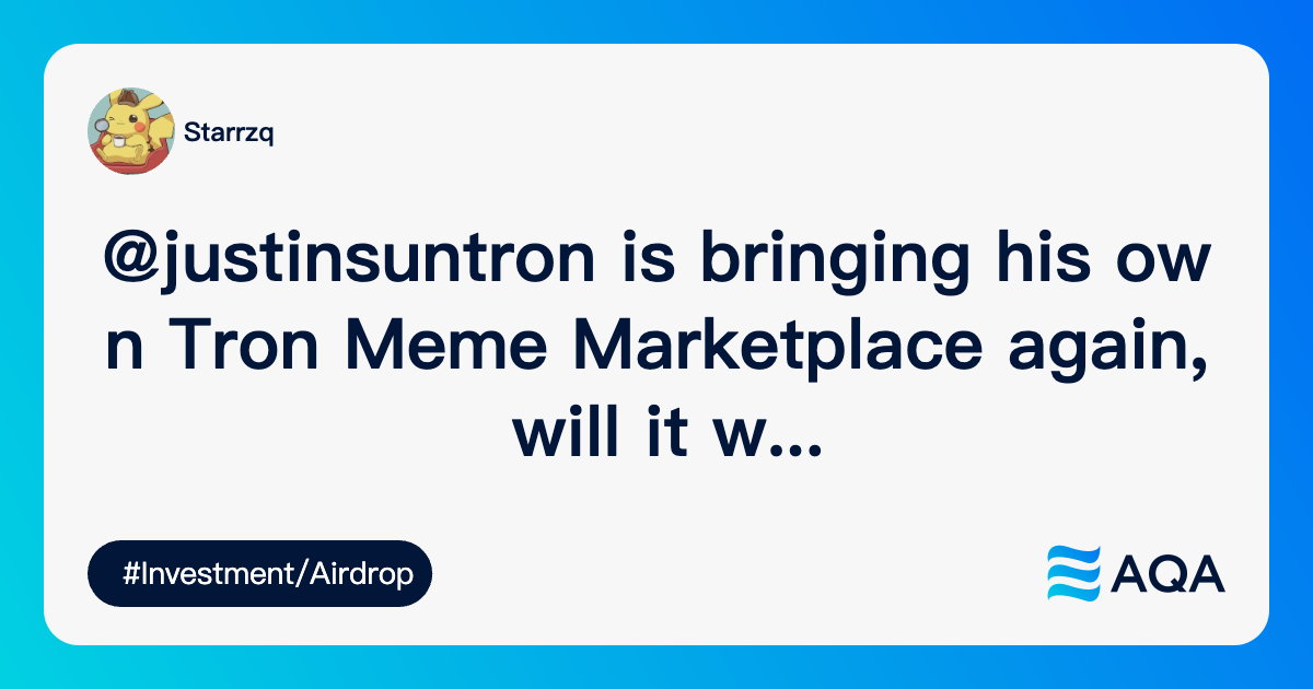 @justinsuntron is bringing his own Tron Meme Marketplace again, will it ...